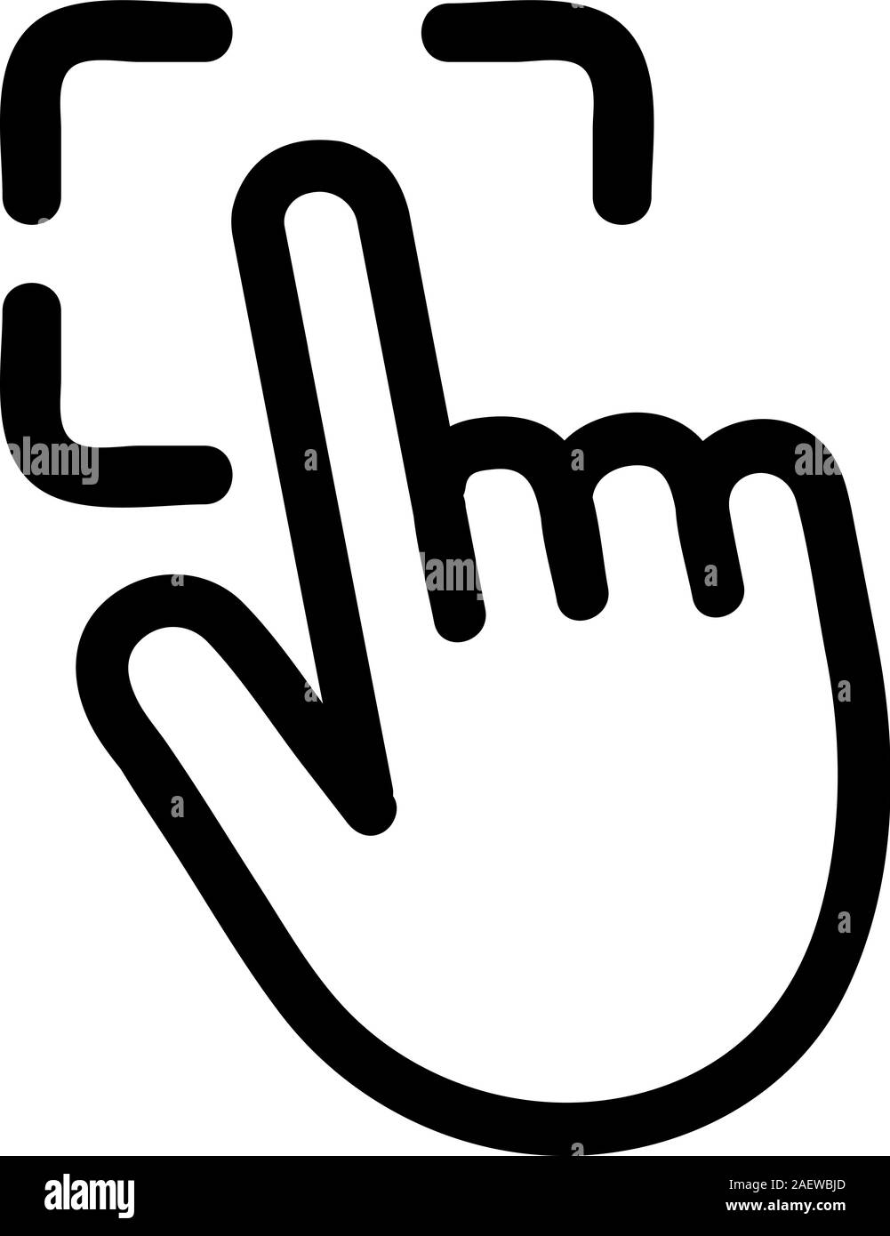 Scan the finger icon vector. Isolated contour symbol illustration Stock ...