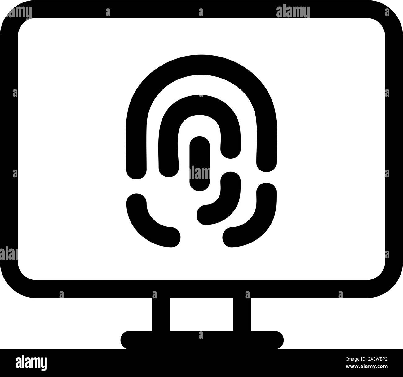 Fingerprint icon vector scan. Isolated contour symbol illustration ...