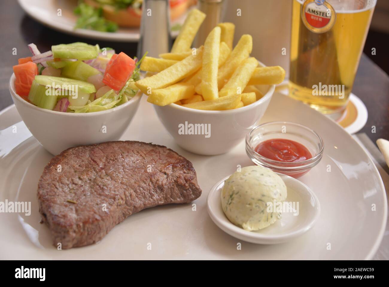 beef and fried chips Stock Photo - Alamy