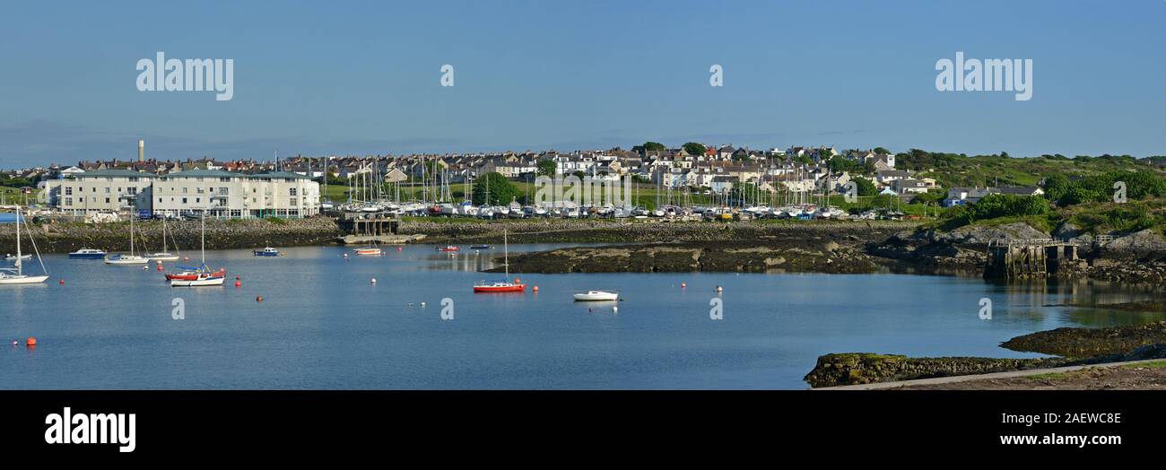 HOLYHEAD MARINA and the outer harbour, HOLYHEAD, ANGLESEY Stock Photo ...