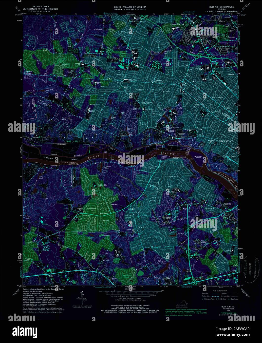 Map of bon air hi-res stock photography and images - Alamy