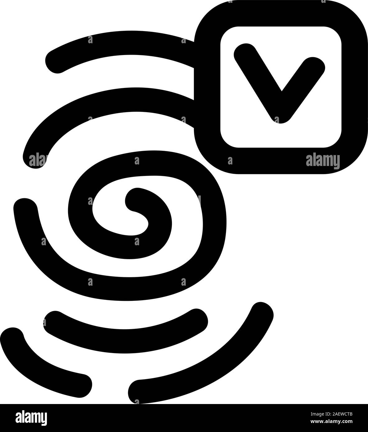 Successful scanning of the finger icon vector. Isolated contour symbol ...