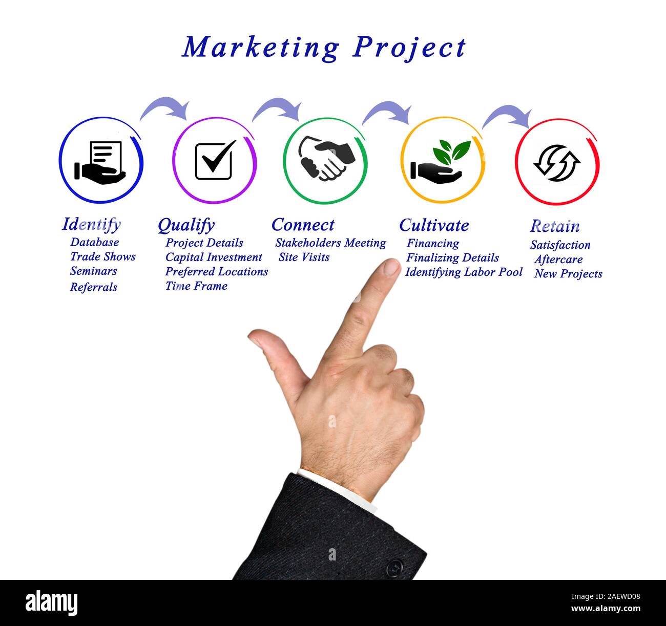 Diagram of Marketing Project Stock Photo - Alamy
