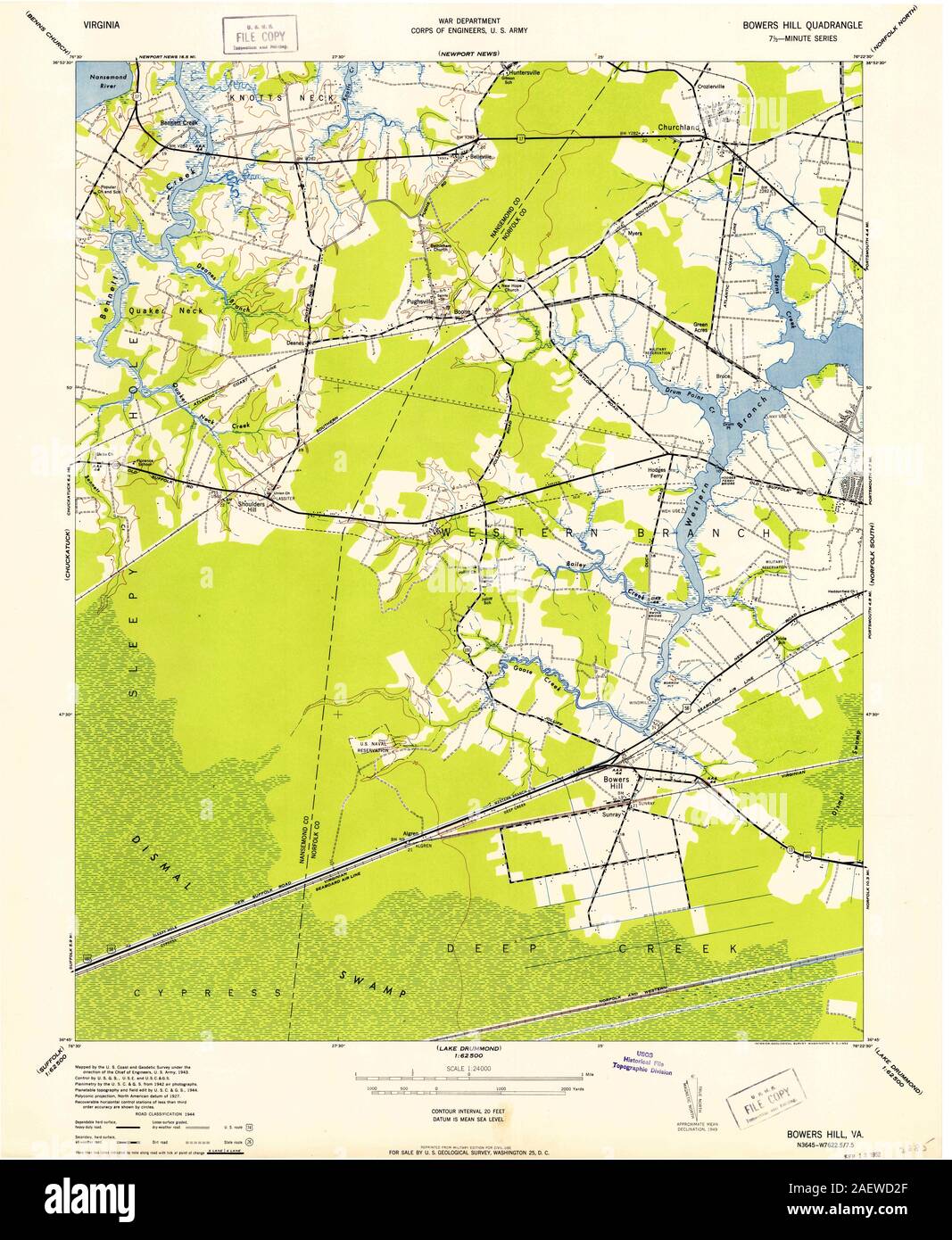 VA Bowers Hill 184191 1952 24000 Stock Photo - Alamy