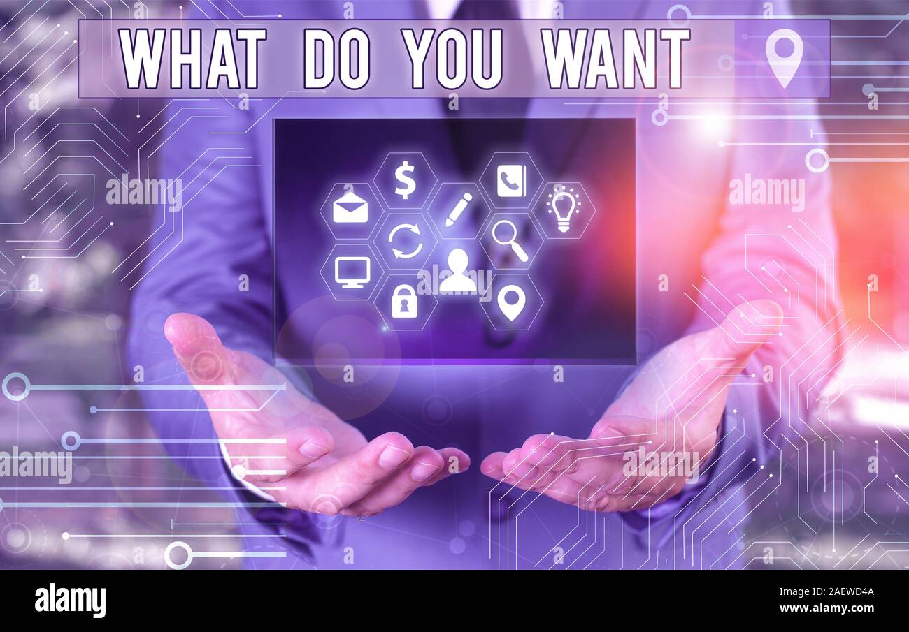 Writing note showing What Do You Want. Business concept for used for ...