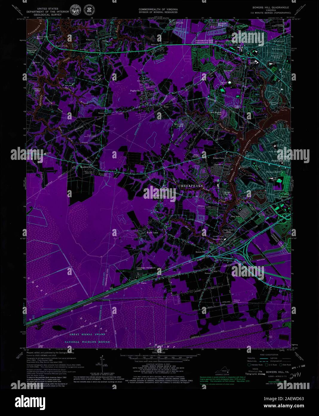 VA Bowers Hill 184195 1965 24000 Inverted Stock Photo - Alamy