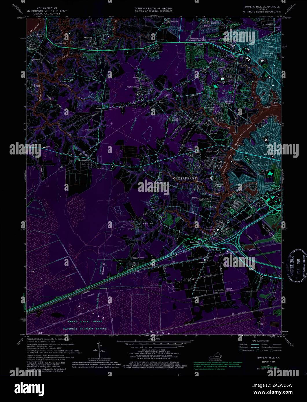 VA Bowers Hill 184197 1965 24000 Inverted Stock Photo - Alamy