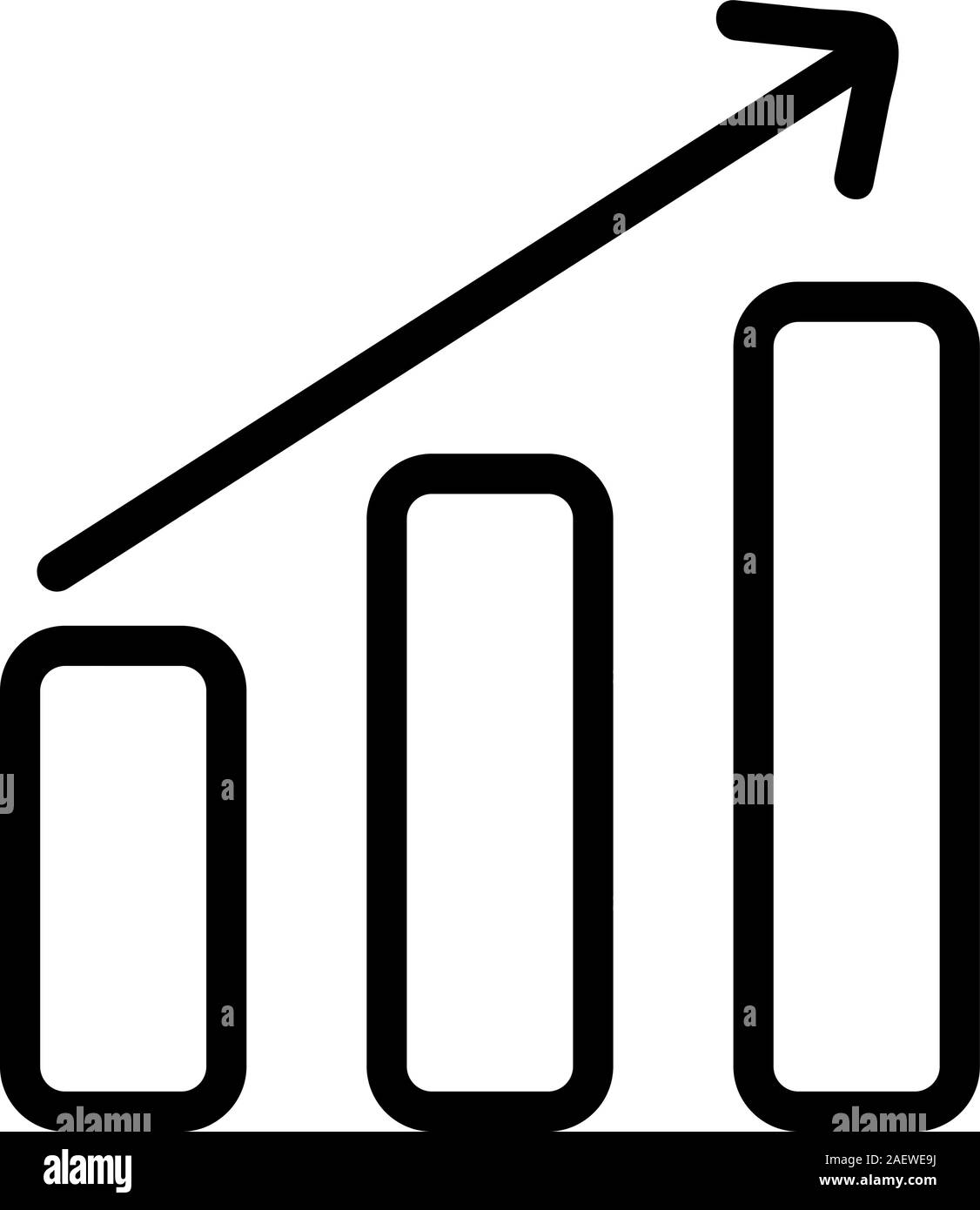the growing trend is an icon vector. Isolated contour symbol ...