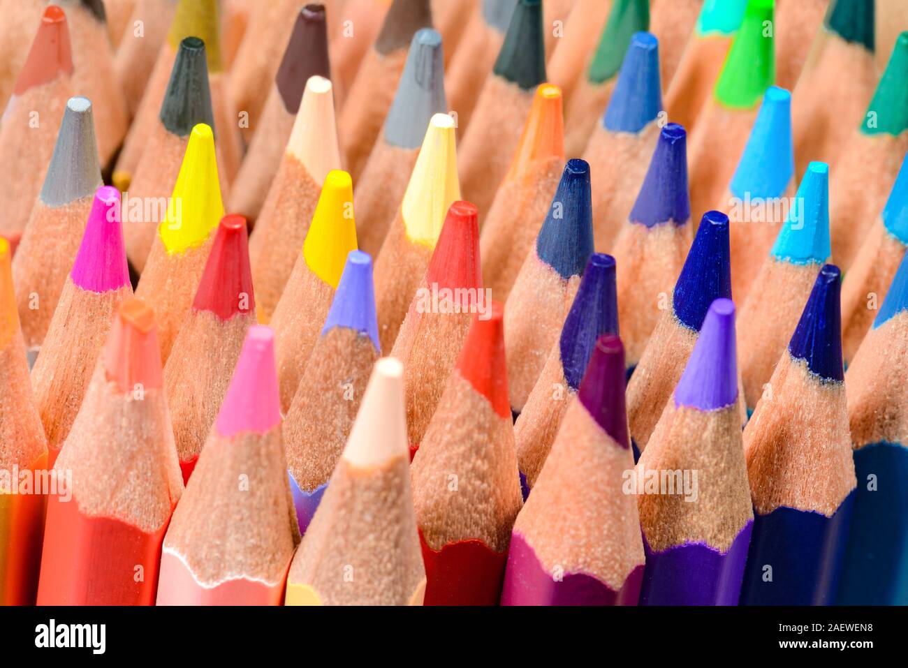 Macro detail of a set of colored pencils Stock Photo - Alamy
