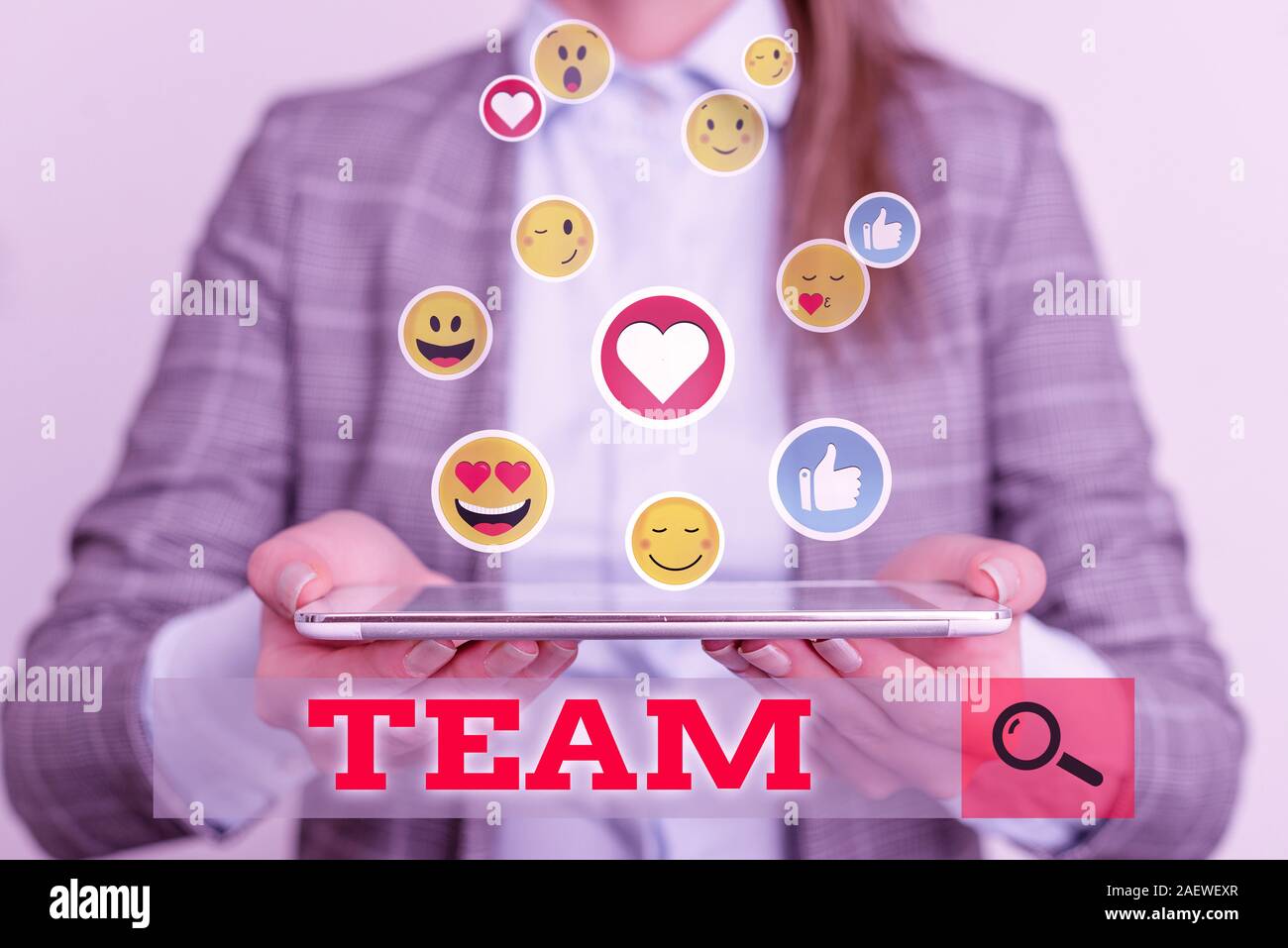 Conceptual hand writing showing Team. Concept meaning Group of showing ...
