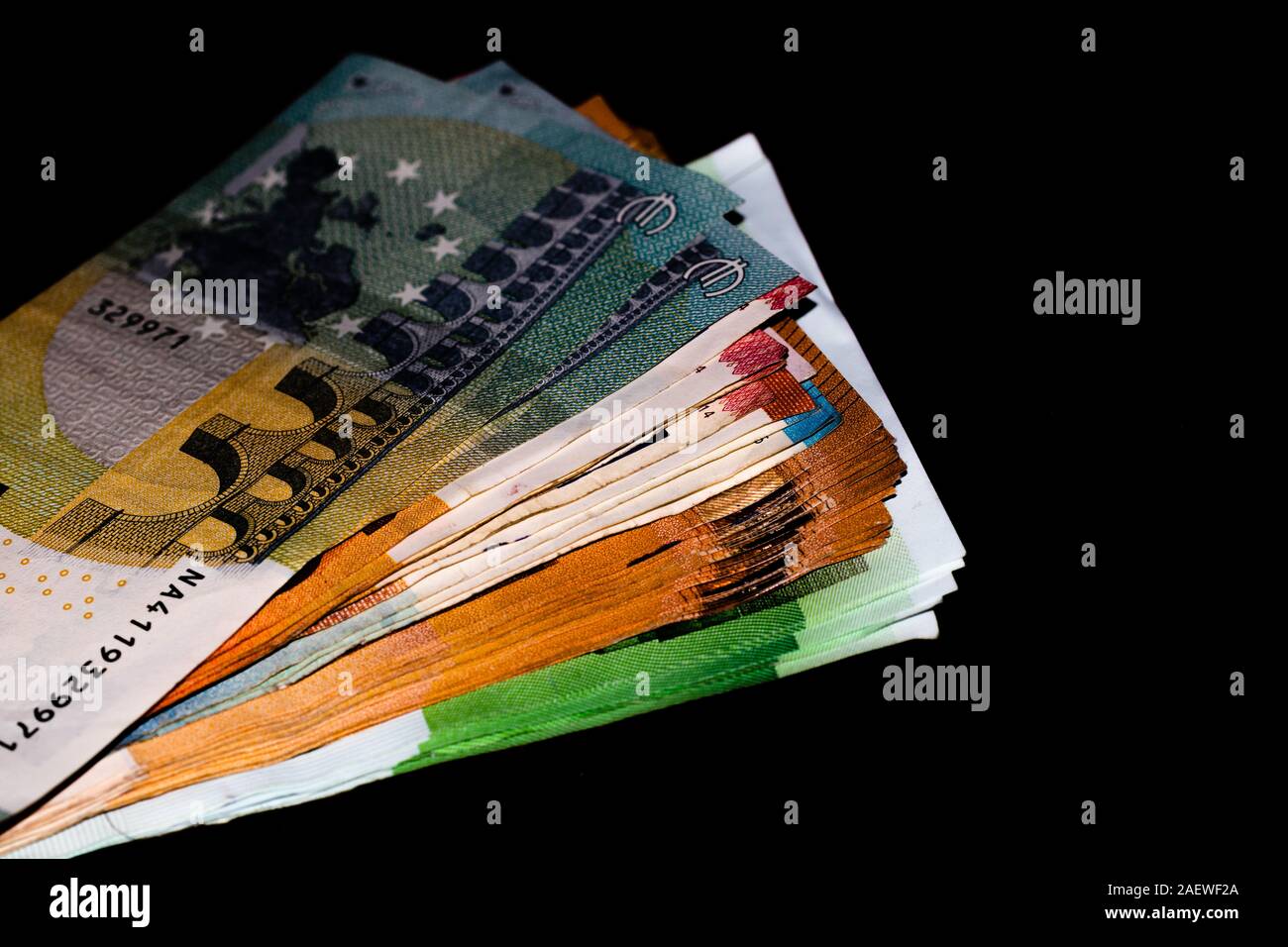 Close up photo of money, banknotes. Finance and currency composition ...