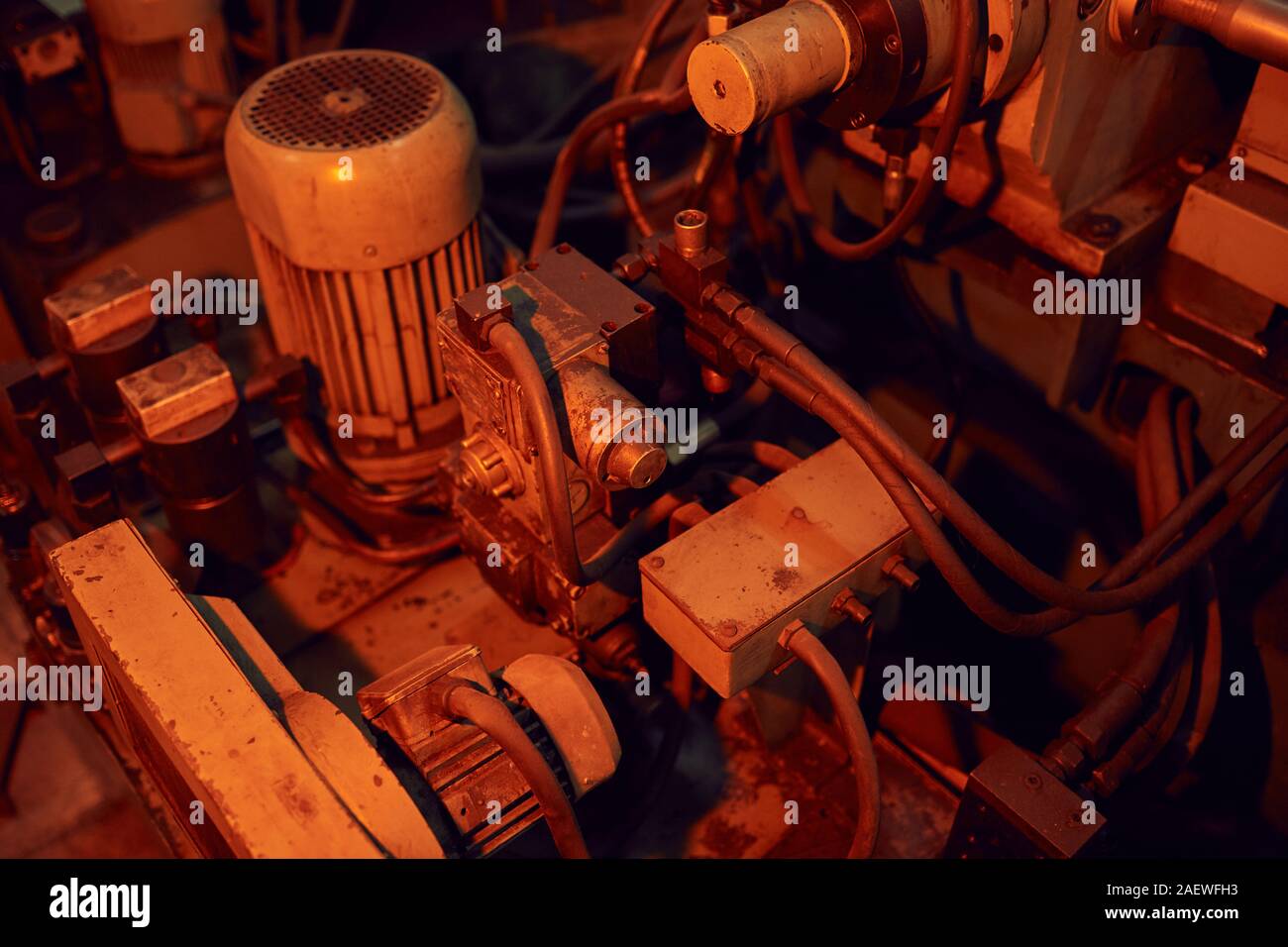 Close-up of working motor of the lathe in the factory Stock Photo - Alamy