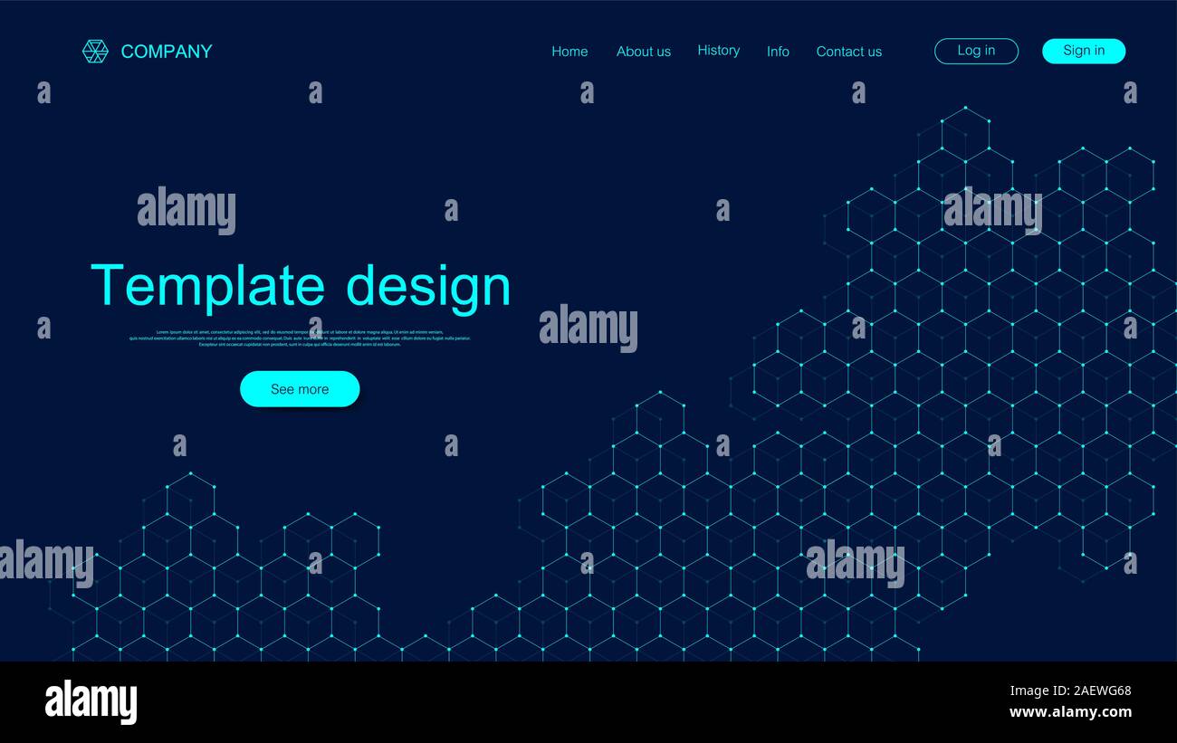 Website template design. Asbtract scientific background with colorful ...