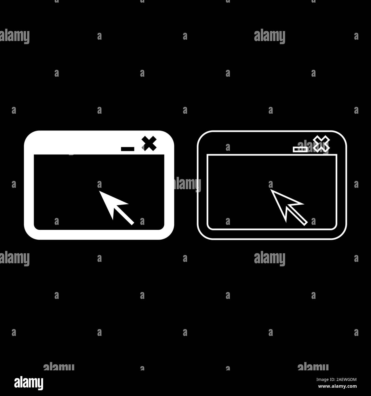 Window application with arrow Browser concept web page icon outline set ...