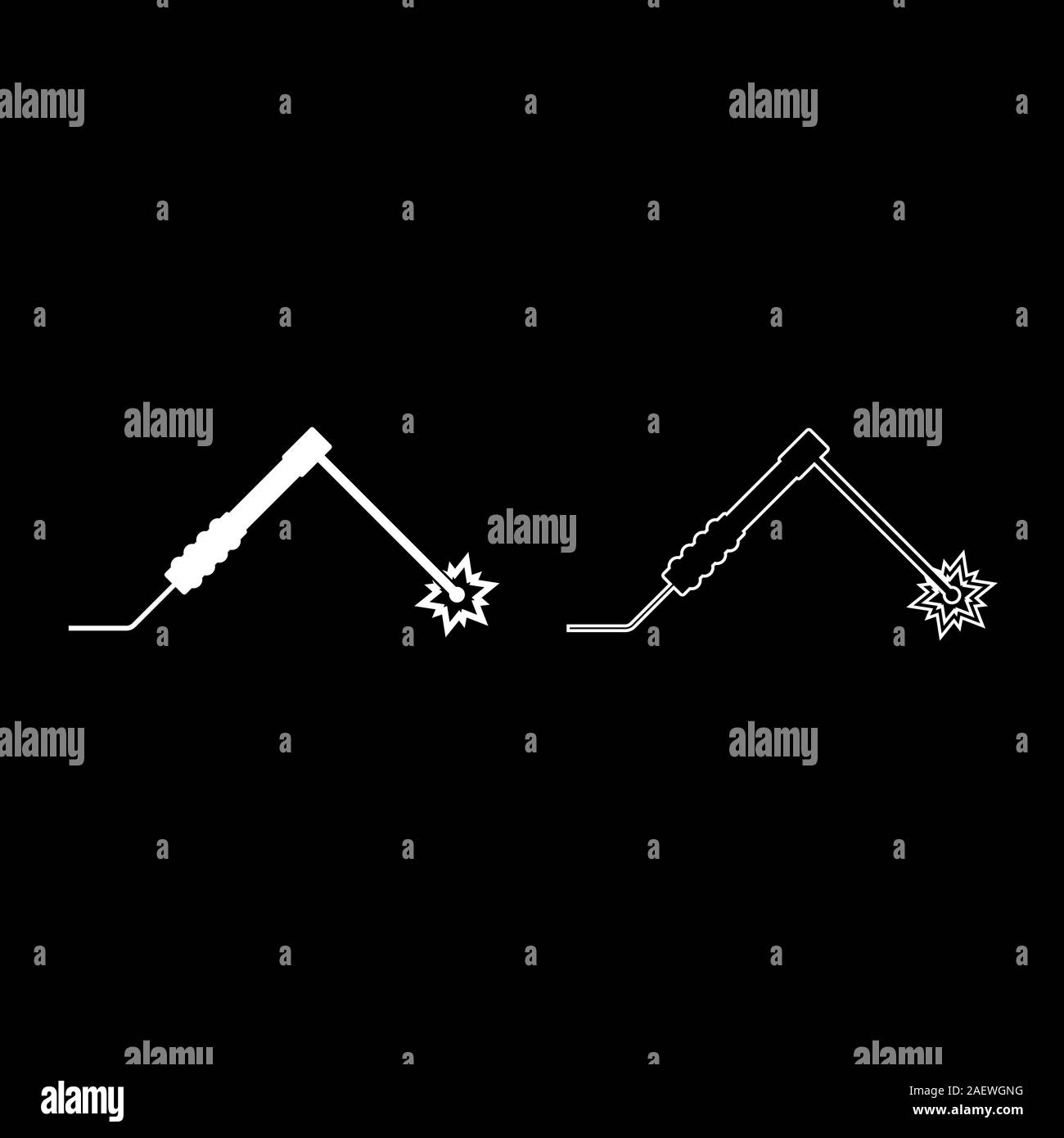 Welding process Spark from electrode with torch Work and tools concept ...