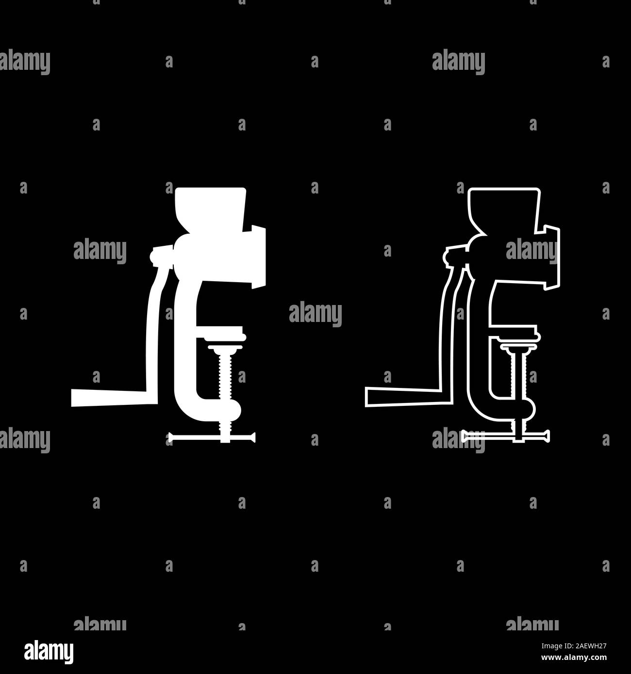 Manual mincer Meat grinder Vintage kitchen equipment Mill Shredder icon ...