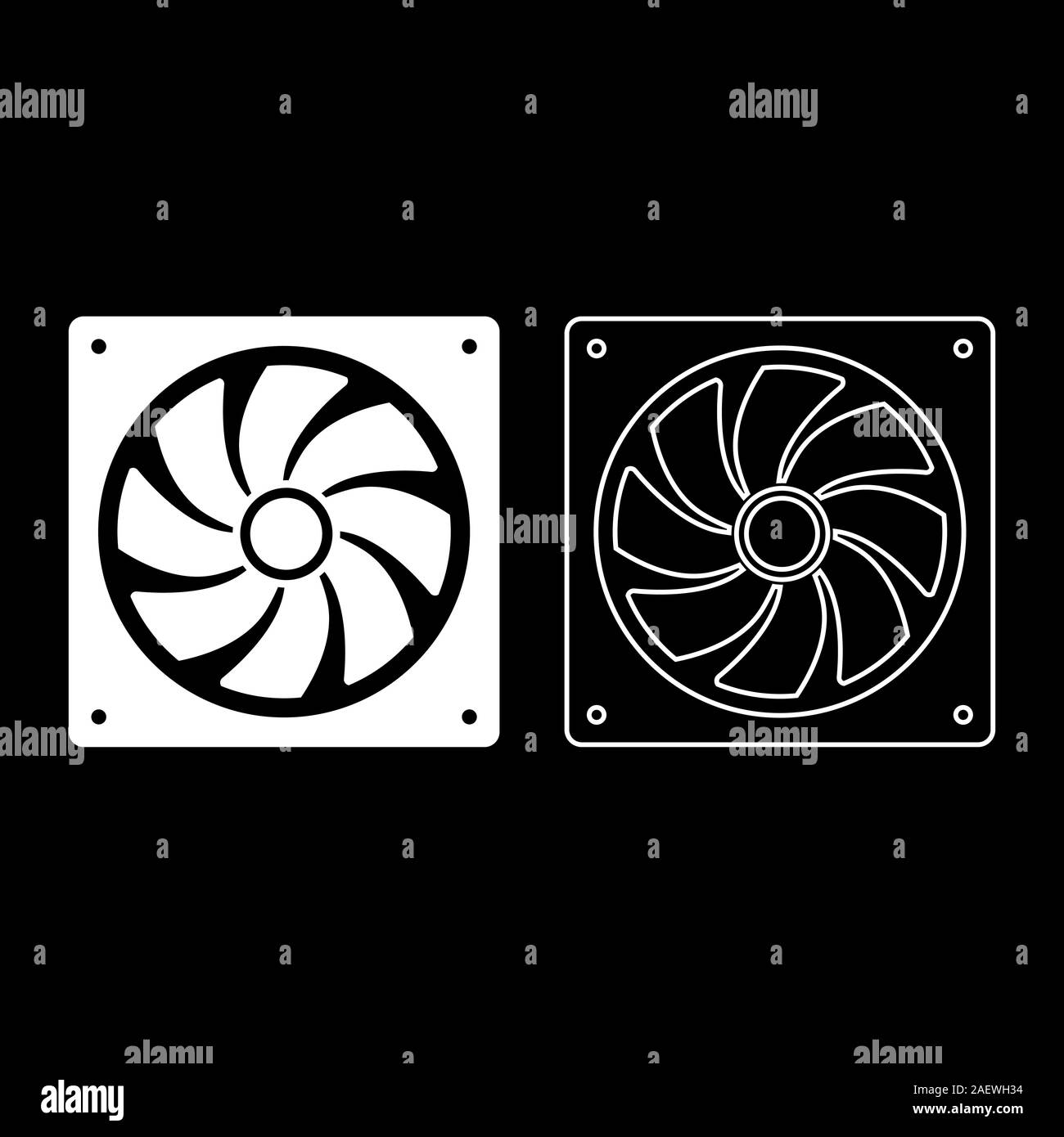 Fan for computer processor Cooler CPU cooling system Ventilator icon ...