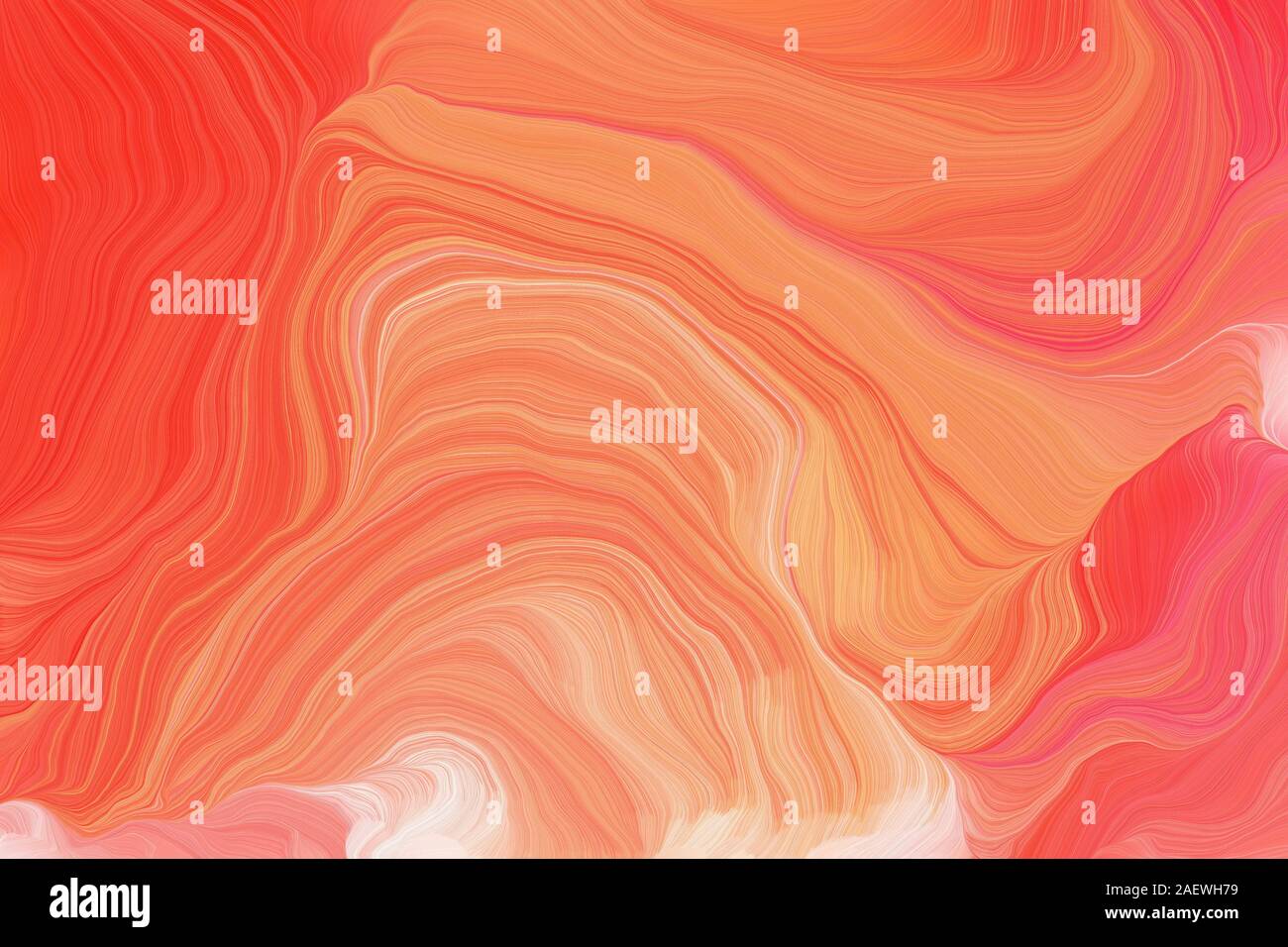 colorful contemporary waves illustration with coral, pastel red and ...