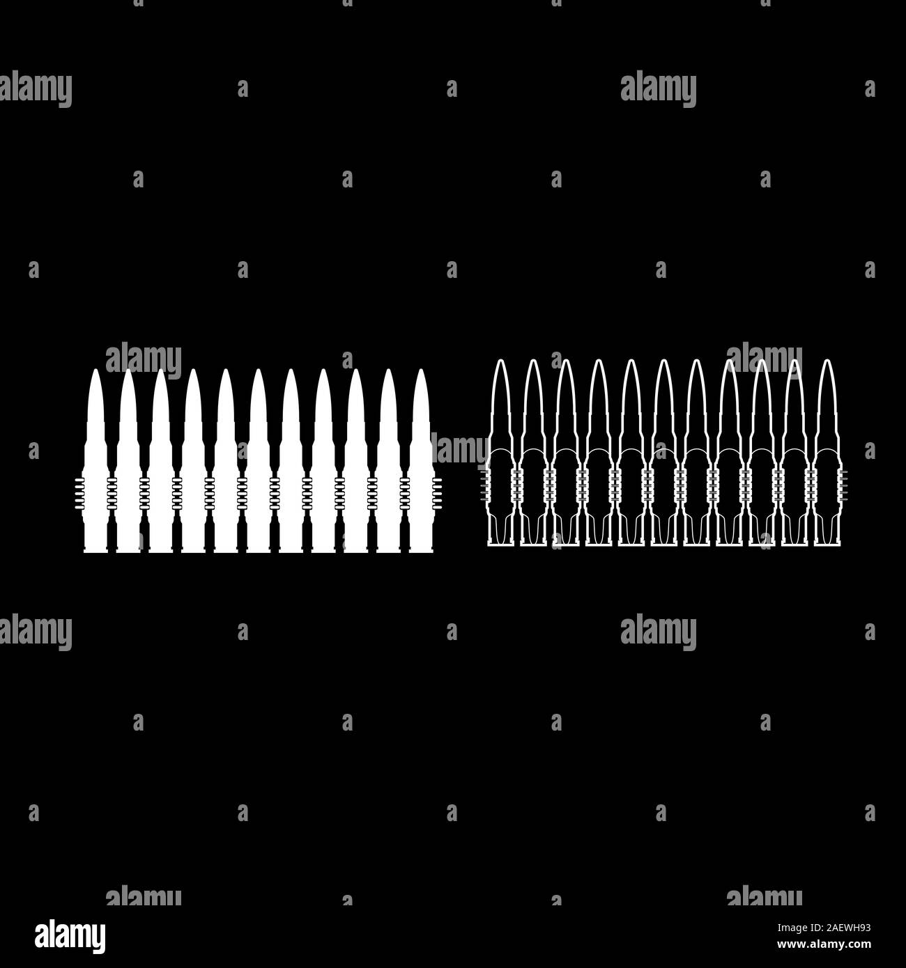Bullets in row belt Machine gun cartridges Bandoleer War concept icon ...