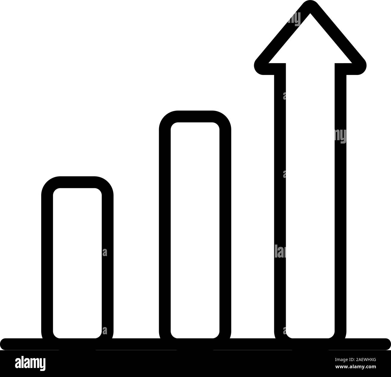 Rising chart icon vector. Isolated contour symbol illustration Stock ...