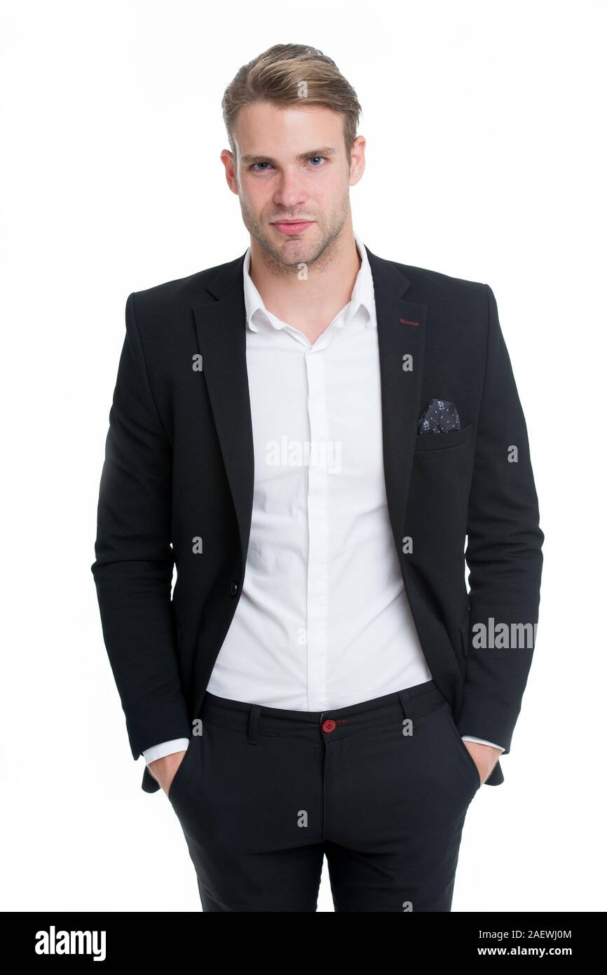 ambitious businessman isolated on white. ambitious businessman in ...