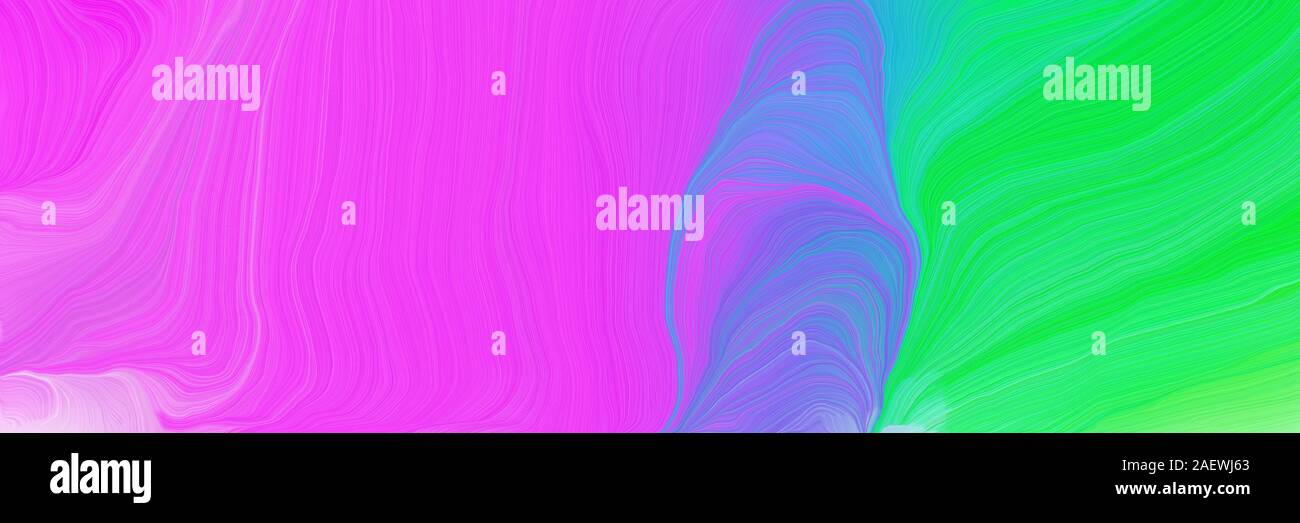 colorful horizontal banner. abstract waves design with spring green ...