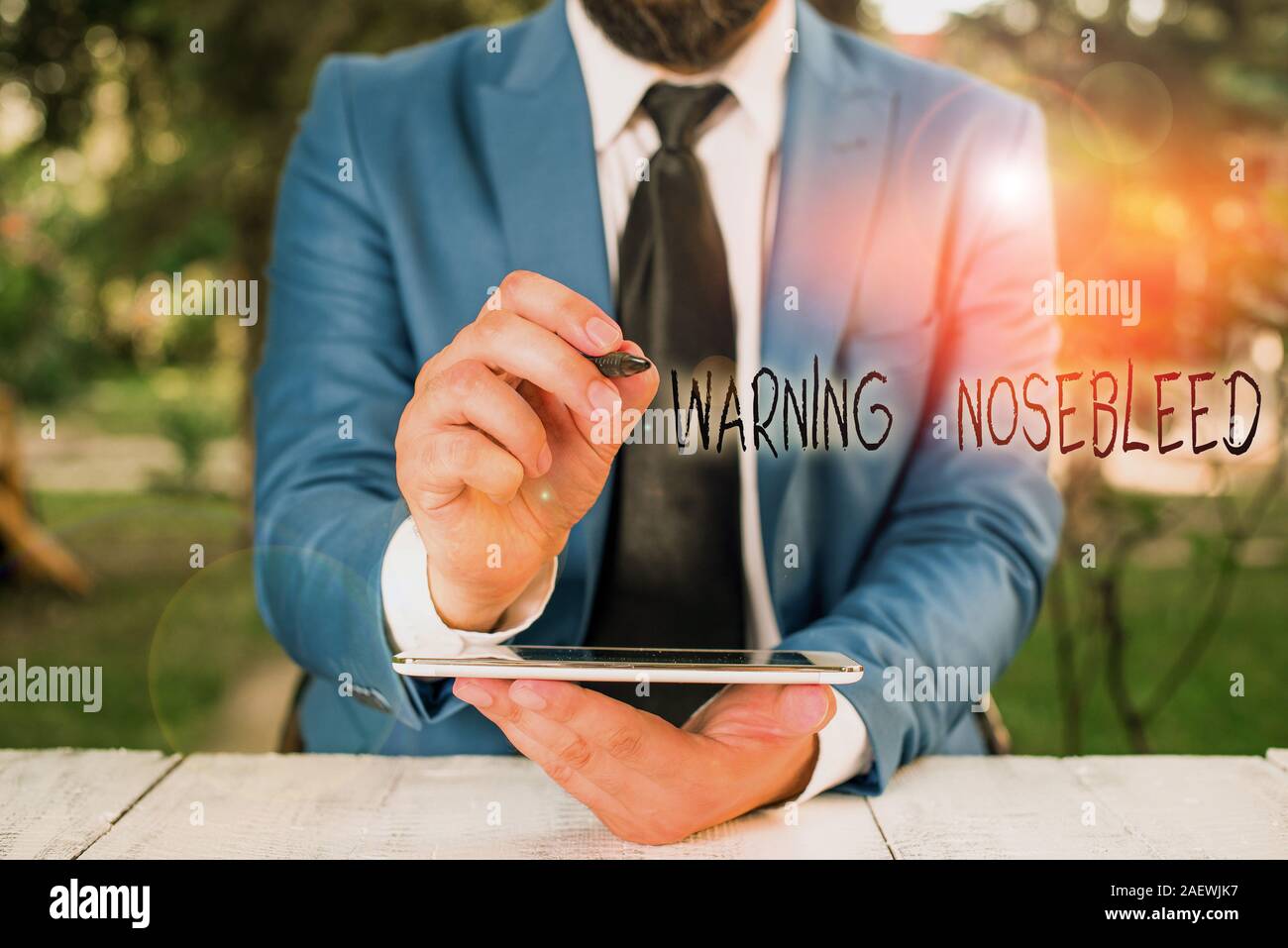 Writing note showing Warning Nosebleed. Business concept for caution on ... Writing note showing Warning Nosebleed. Business concept for caution on ...