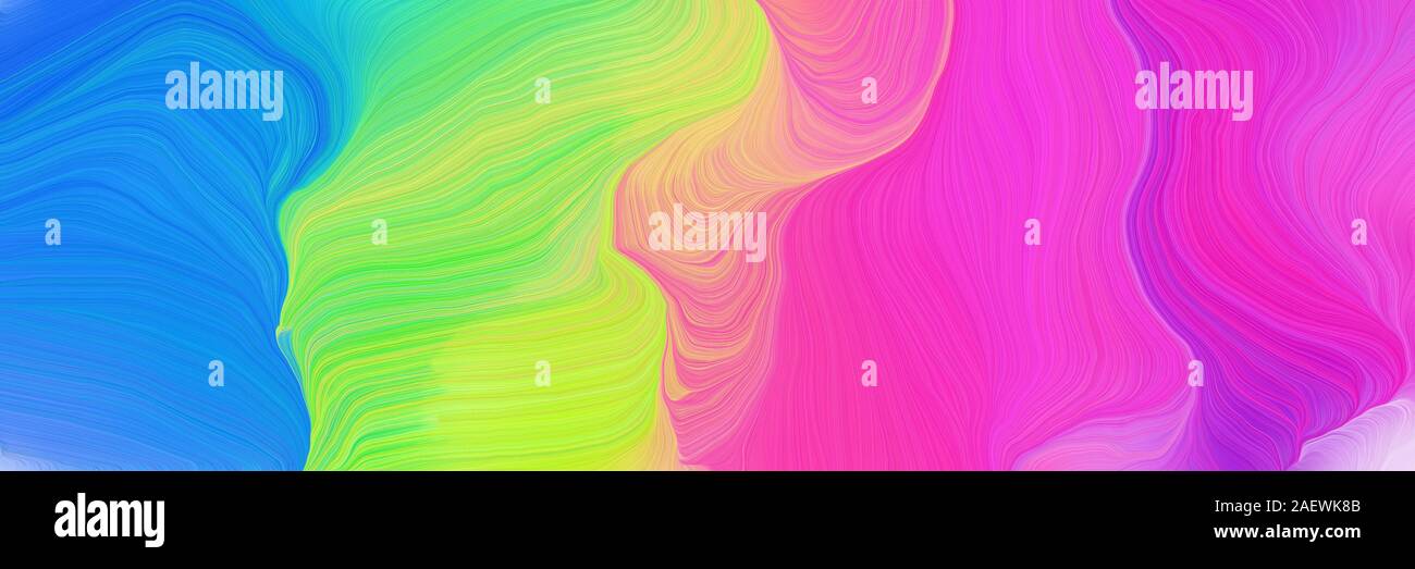 colorful horizontal banner. curvy background design with dodger blue ...