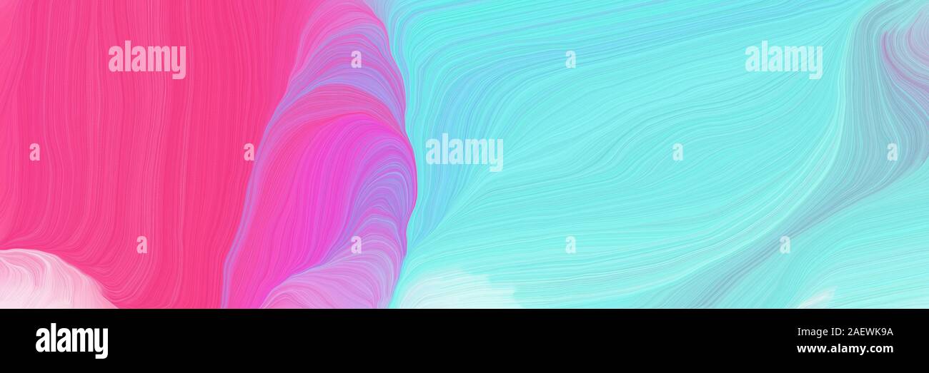 colorful horizontal banner. contemporary waves design with sky blue ...