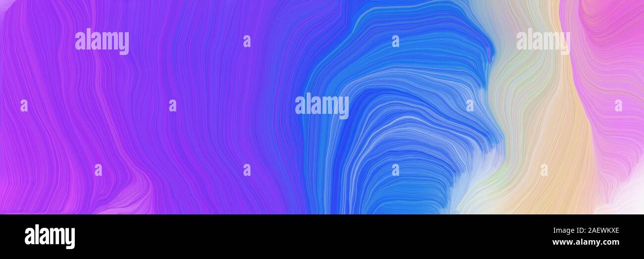 colorful horizontal banner. contemporary waves illustration with blue ...