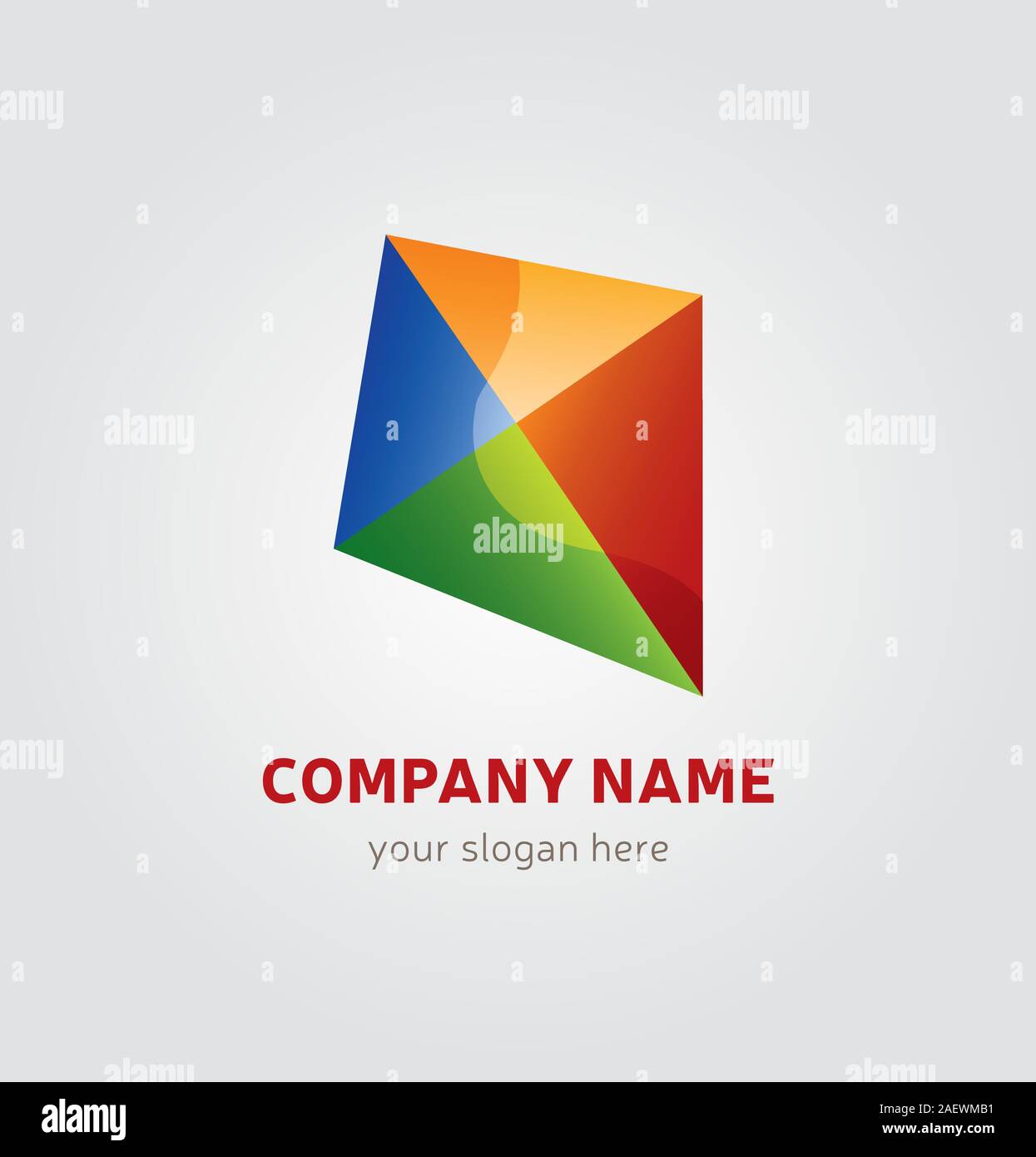 Single Logo Design - Kite multicolored - 4 Sides - Primary Colors Stock ...