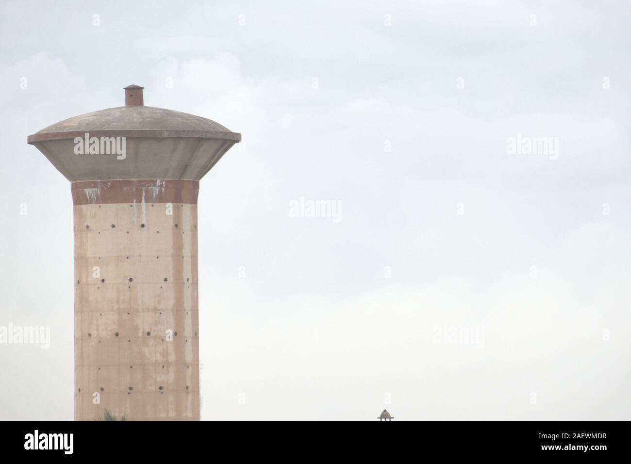 A top view of overhead cement concrete water storage tank, which ...