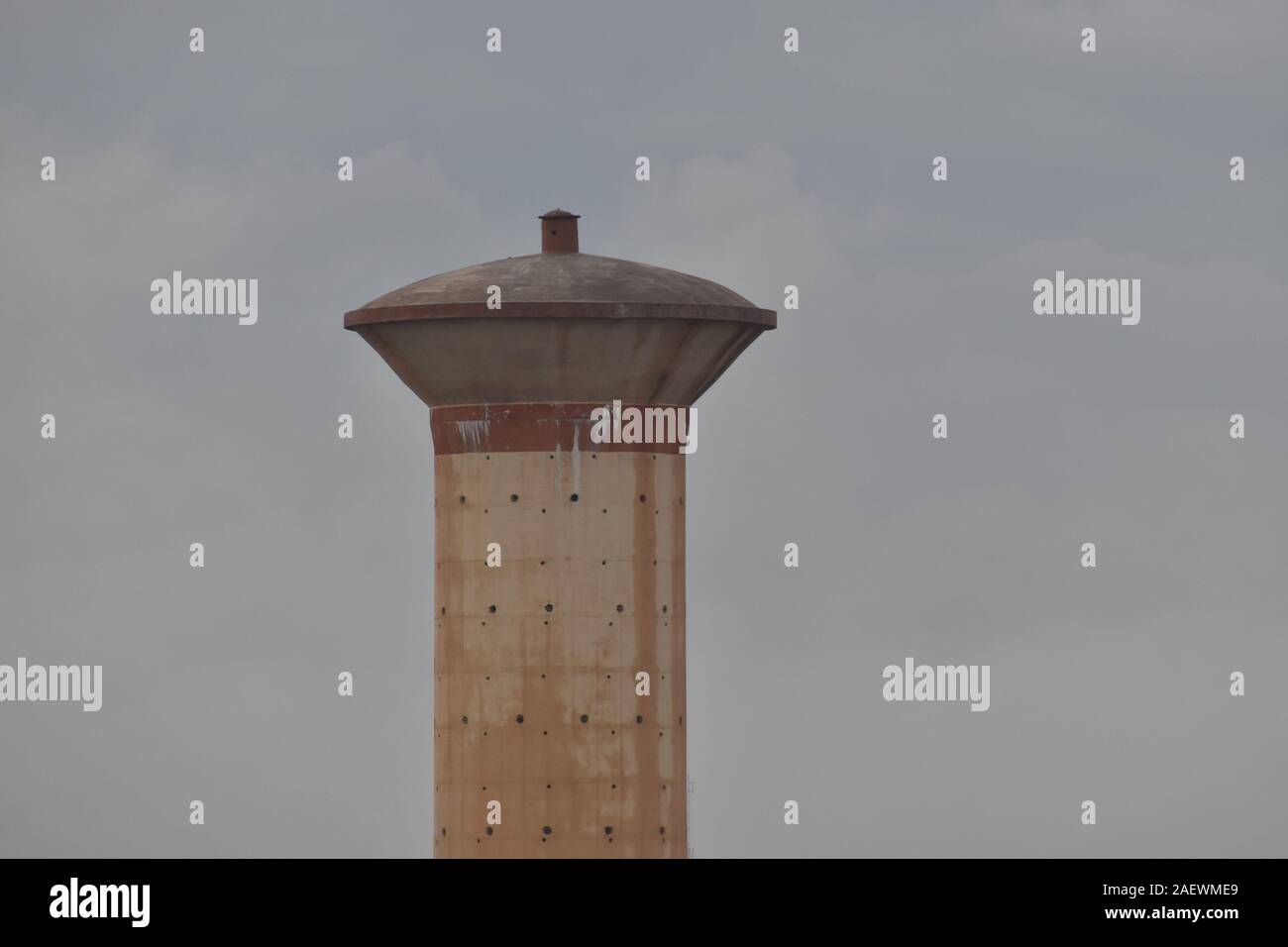 A top view of overhead cement concrete water storage tank, which ...