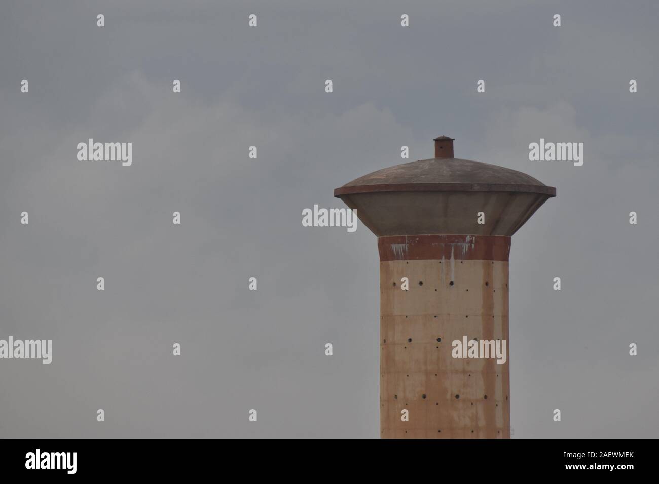 A top view of overhead cement concrete water storage tank, which ...