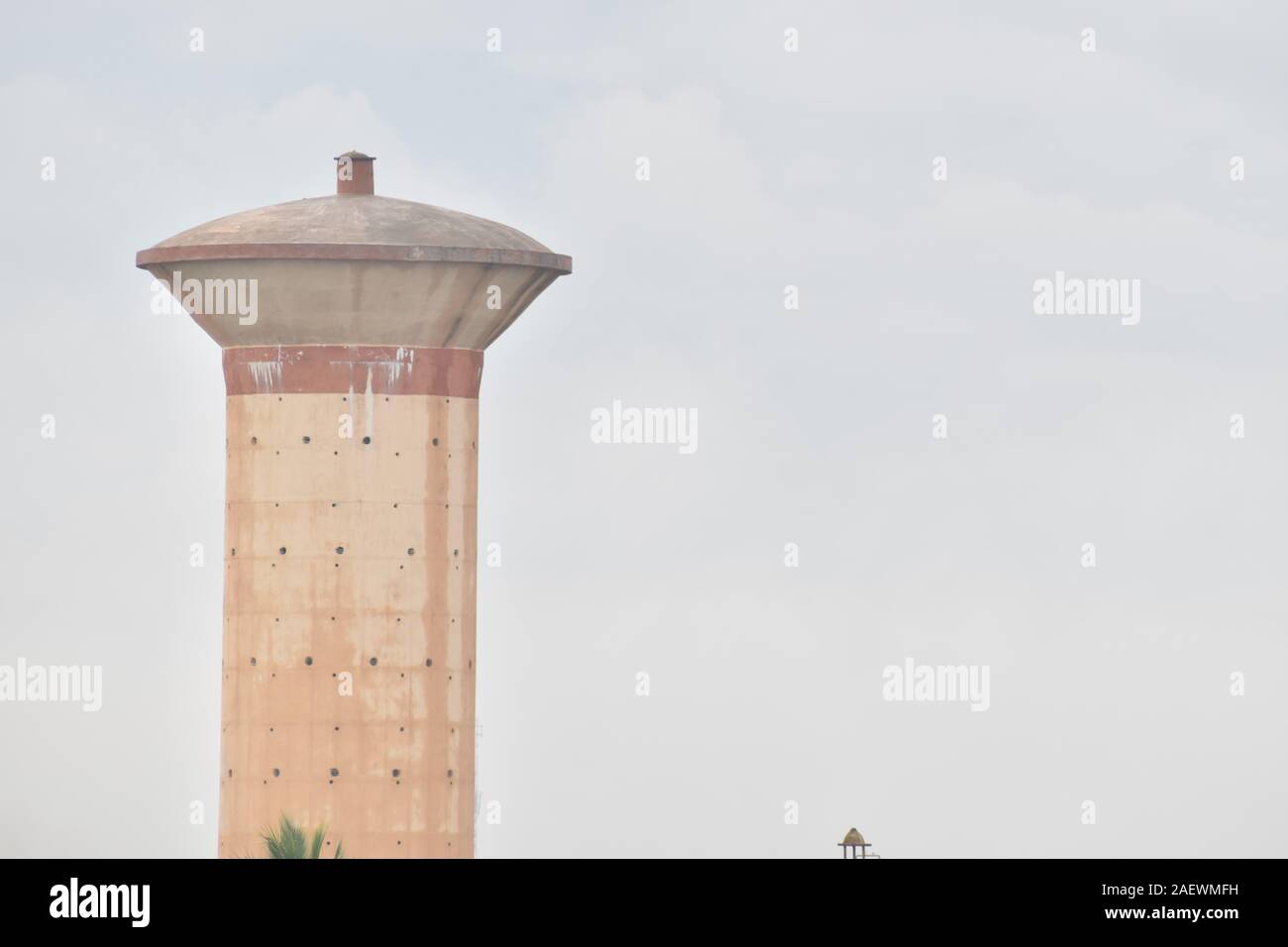 A top view of overhead cement concrete water storage tank, which ...