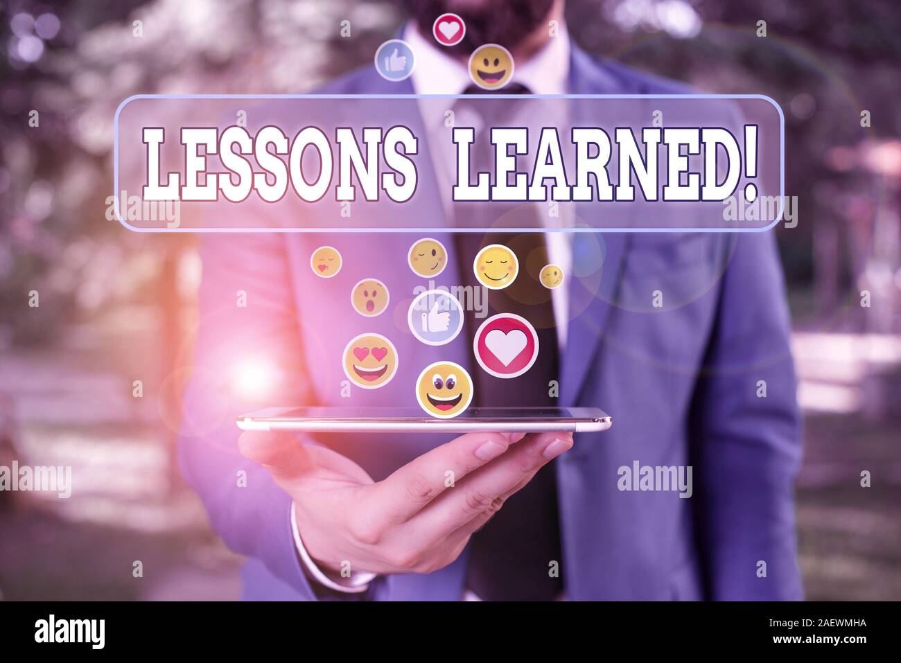 Text sign showing Lessons Learned. Business photo showcasing experiences distilled project that ...