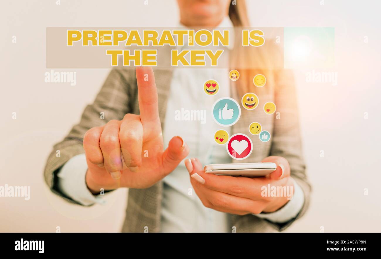 Conceptual hand writing showing Preparation Is The Key. Concept meaning ...