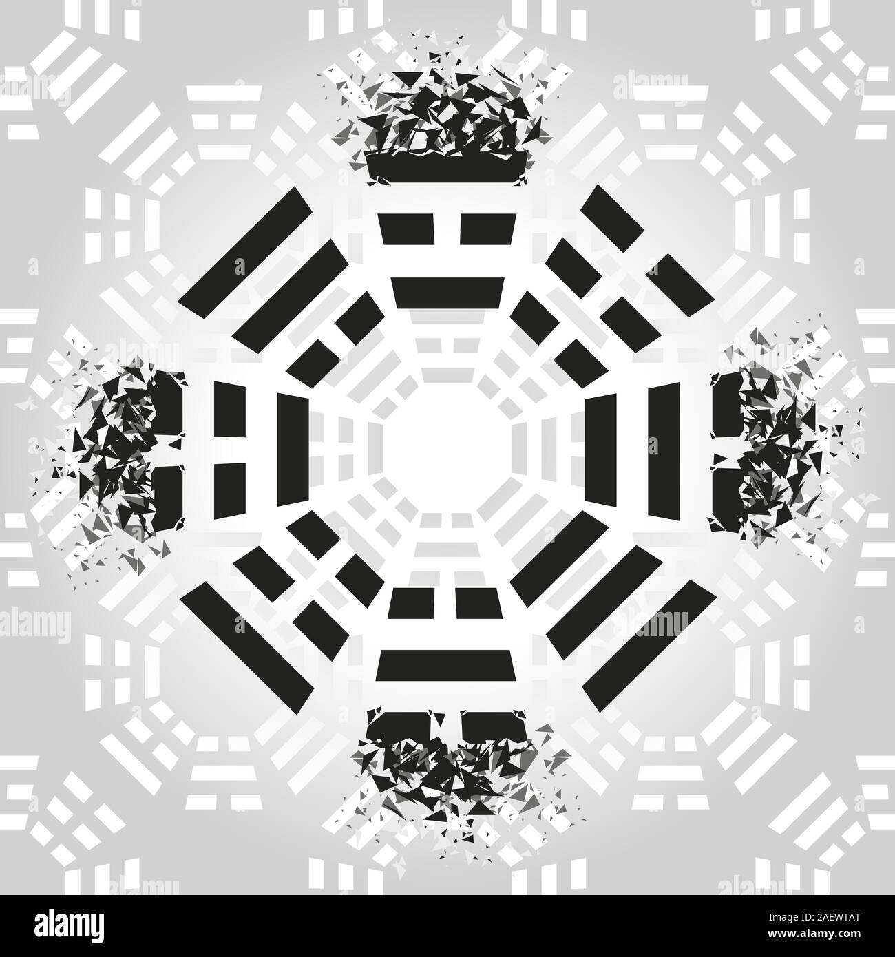 Bagua vector symbol. Explosion of eight trigrams Stock Vector Image ...