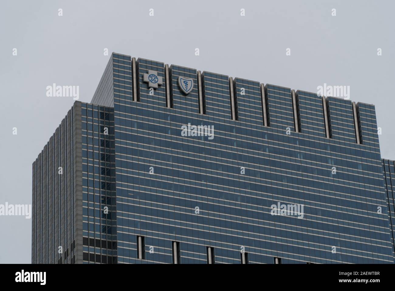 Chicago, USA - Circa 2019: Blue Cross Blue Shield commercial real ...