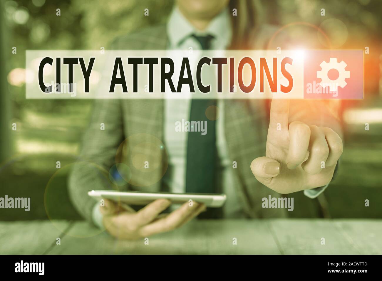 Conceptual hand writing showing City Attractions. Concept meaning place ...