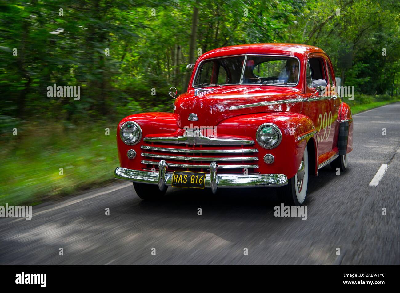 1947 Ford Coupe hot rod, classic American car numbered for drag racing ...