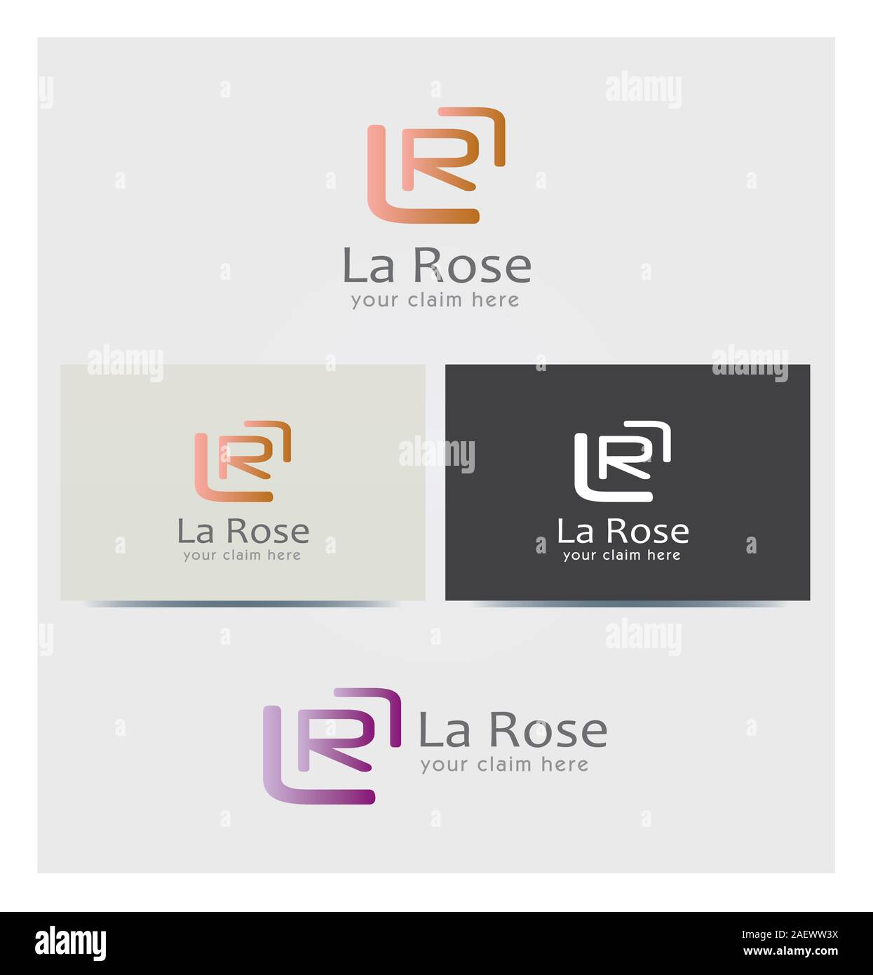 Letter L and R Icon, Logo for Beauty Business, Card Mock up in Several ...