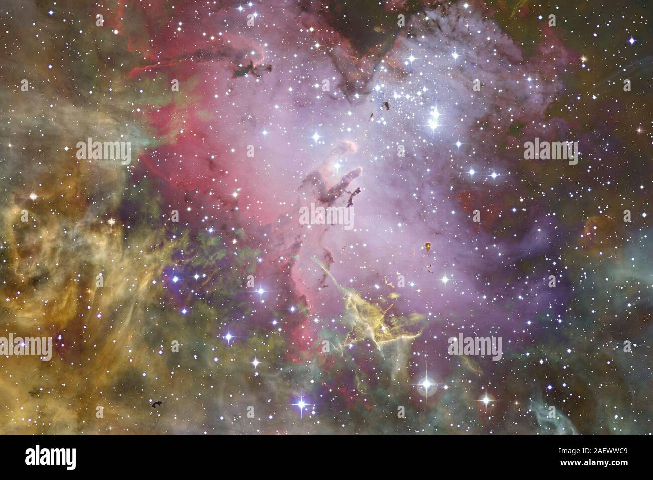 Deep space art. Starfield stardust, nebula and galaxy. Elements of this ...