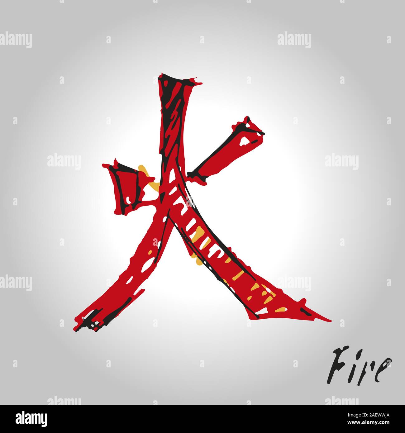 Five Feng Shui Elements Set - Chinese Wu Xing symbols. Translation of ...
