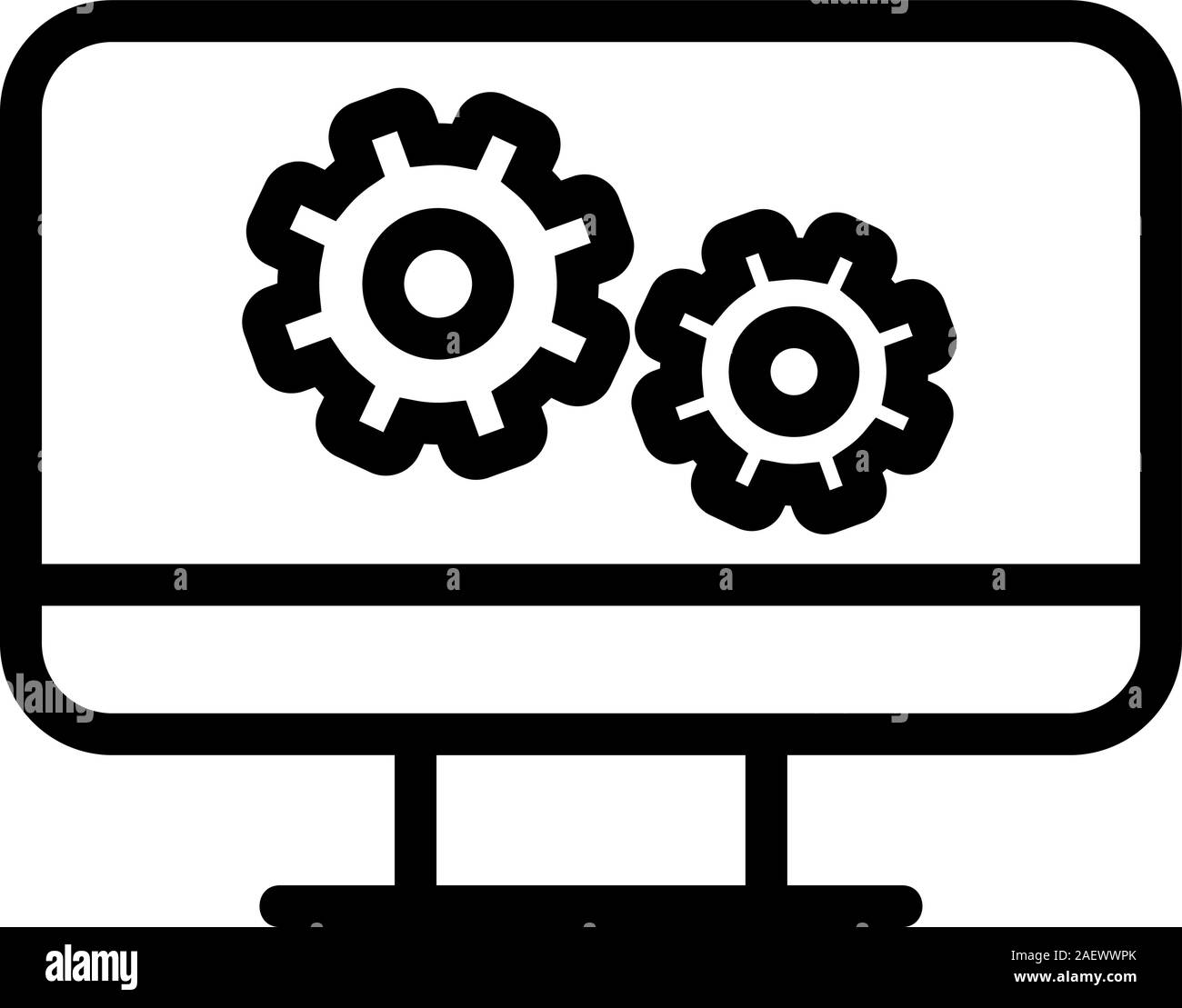 Settings computer icon vector. Isolated contour symbol illustration ...