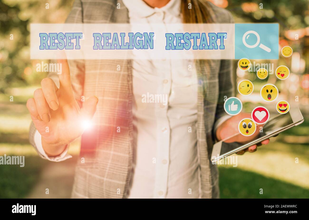 Conceptual hand writing showing Reset Realign Restart. Concept meaning ...