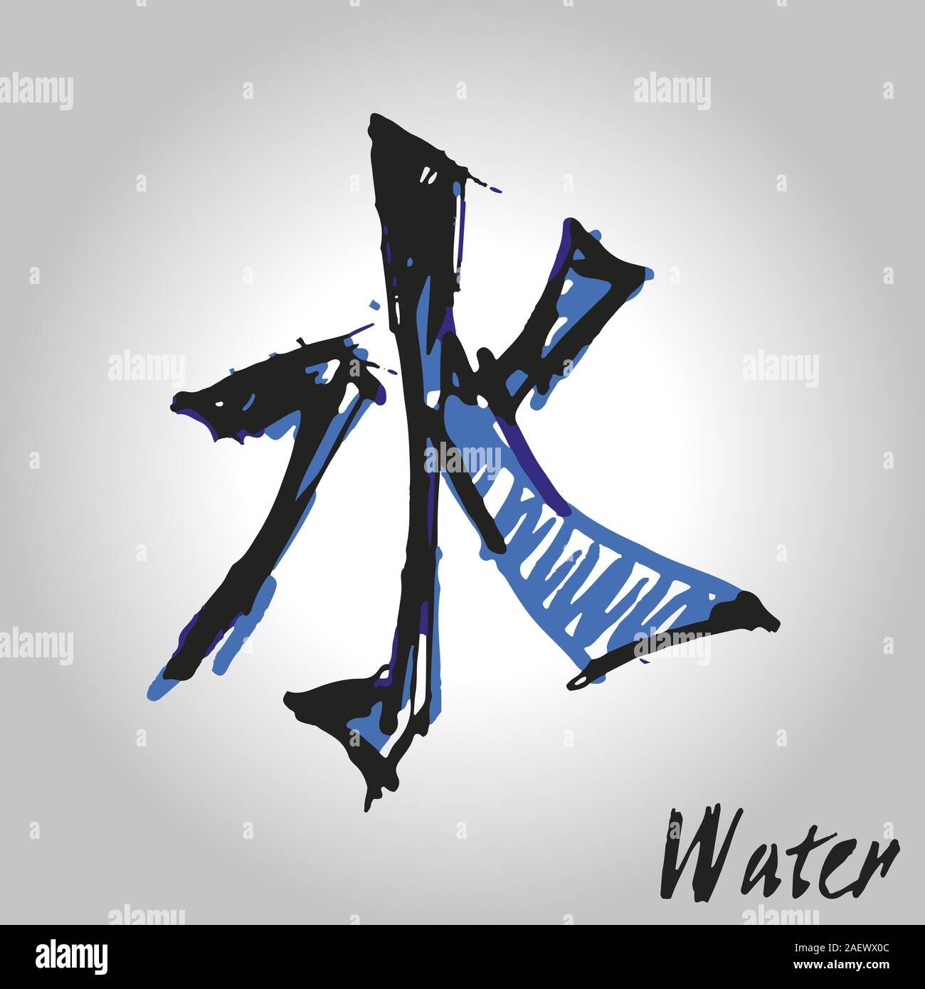 Five Feng Shui Elements Set - Chinese Wu Xing symbols. Translation of ...