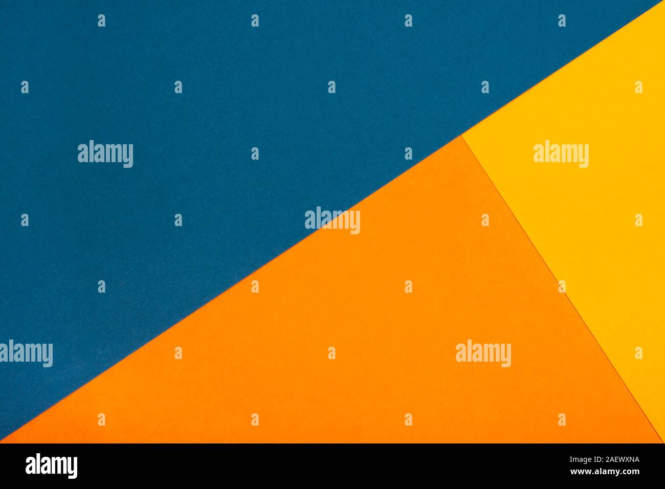 Abstract geometric paper background. Trendy blue and orange colors ...