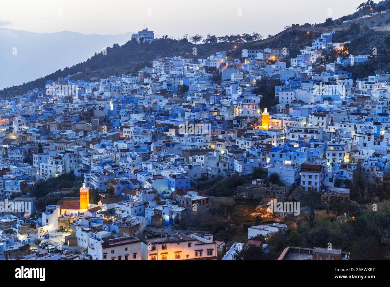 Chefchaouen panoramic view at sunset Stock Photo - Alamy