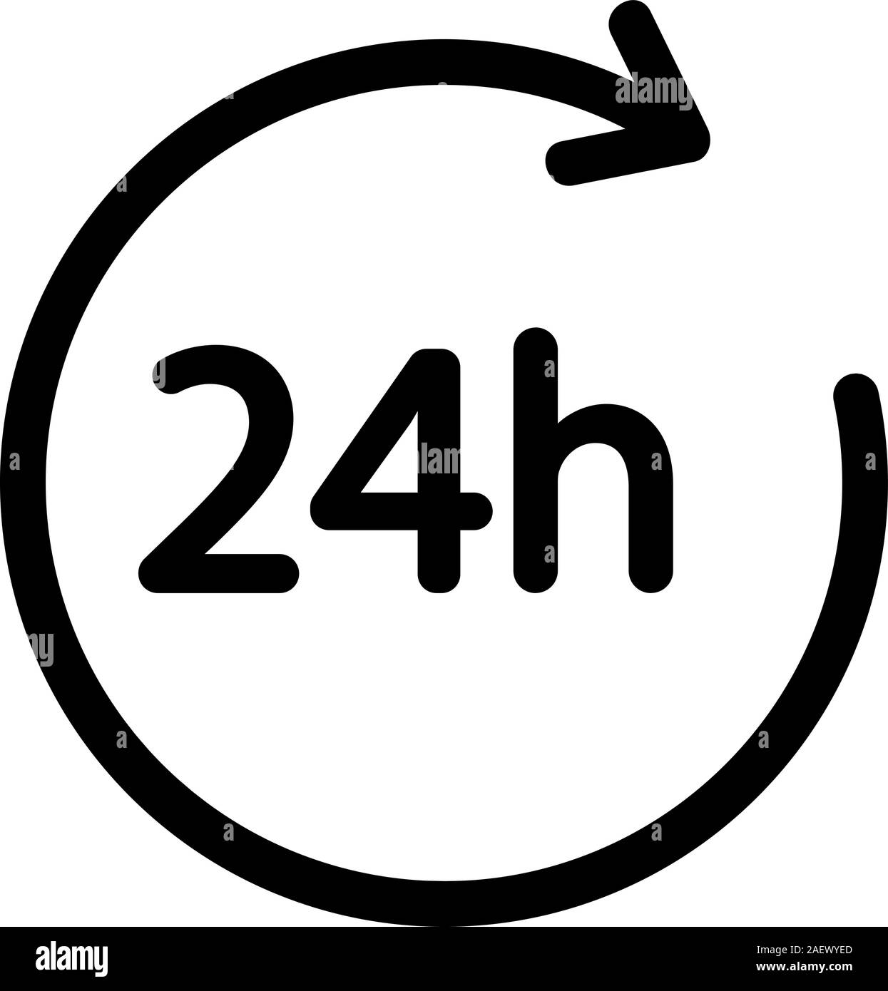 round-the-clock support icon vector. Isolated contour symbol ...